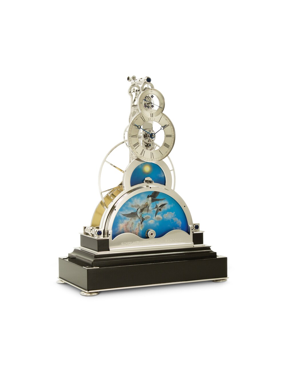 SUN AND MOON CLOCK PLATINUM FINISH | Sinclair Harding | Juwelier Wempe